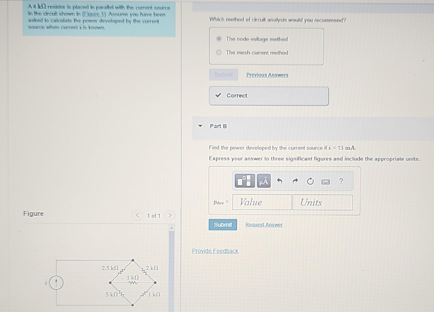 Solved A 4kΩ resistor is placed in parallel with the current | Chegg.com