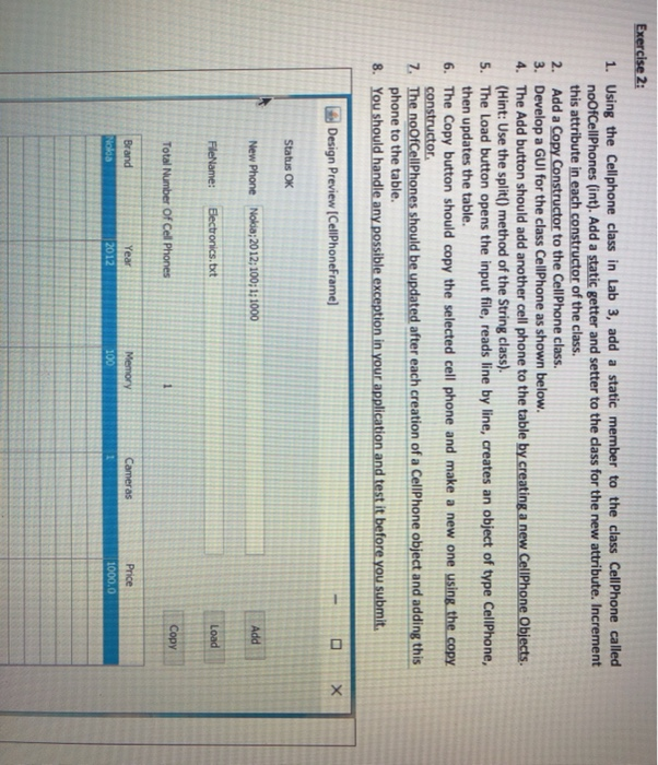 Solved Exercise 2: 1. Using the Cellphone class in Lab 3, | Chegg.com