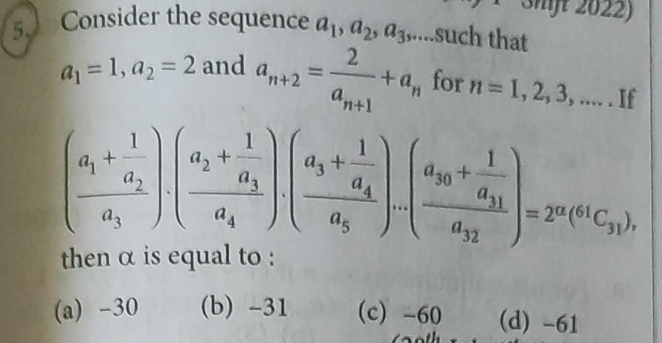 Solved a1=1,a2=2 and an+2=an+12+an for n=1,2,3,… | Chegg.com