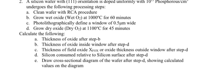 2. A silicon wafer with (111) orientation is doped | Chegg.com