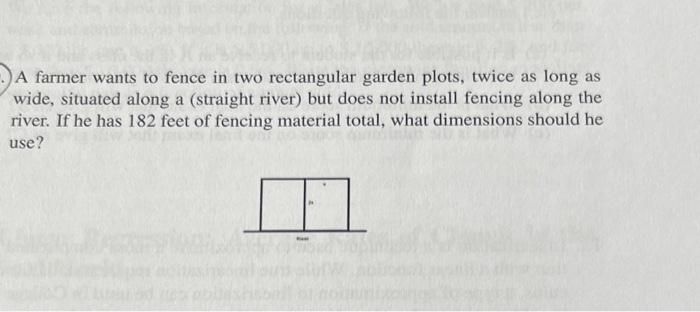 Solved A farmer wants to fence in two rectangular garden | Chegg.com