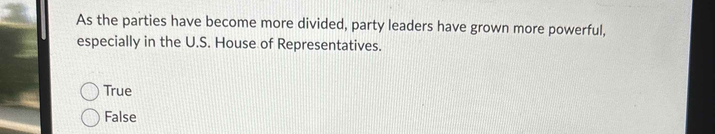Solved As the parties have become more divided, party | Chegg.com