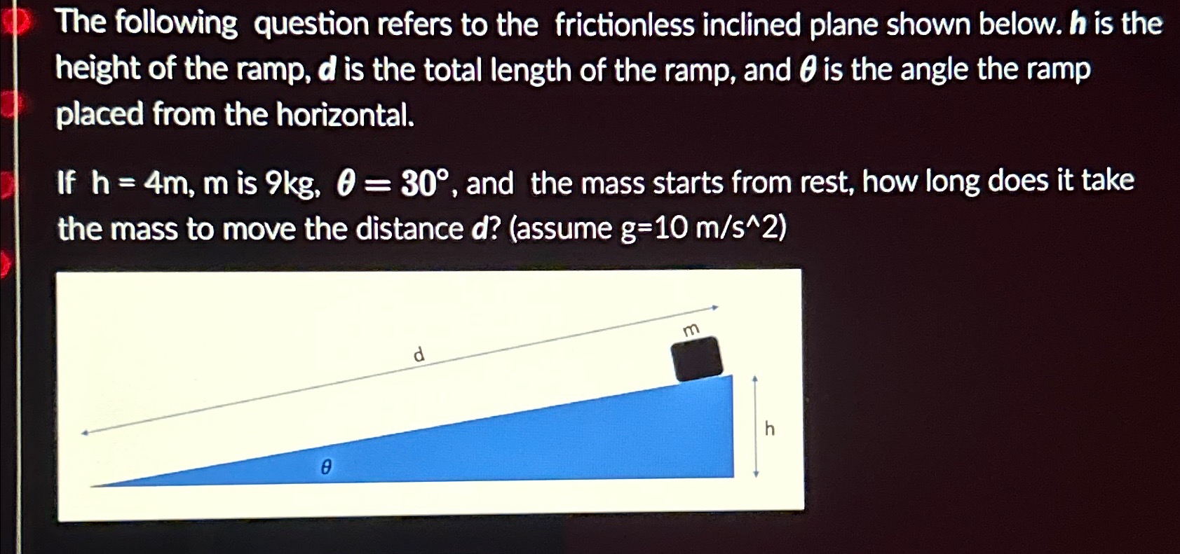 Solved The following question refers to the frictionless | Chegg.com