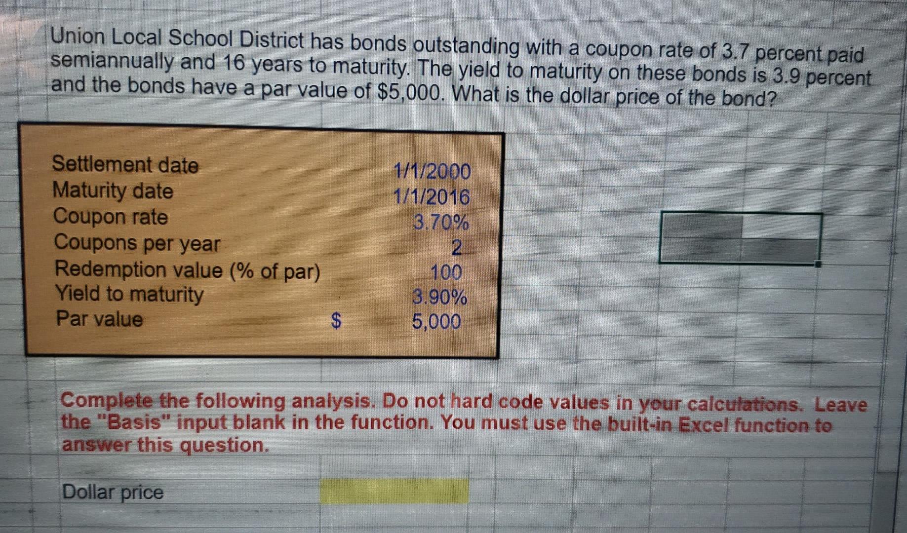 Solved Union Local School District has bonds outstanding | Chegg.com