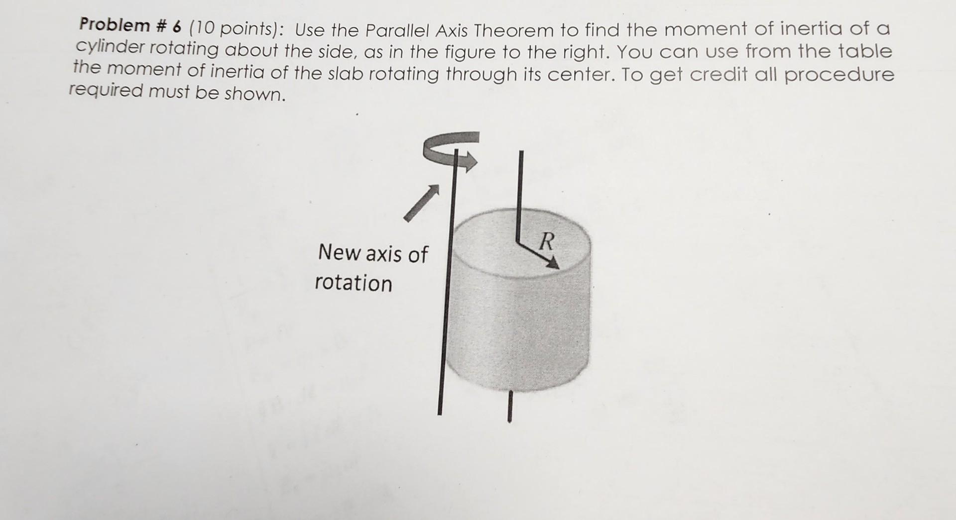 Solved Problem \# 6 (10 points): Use the Parallel Axis | Chegg.com