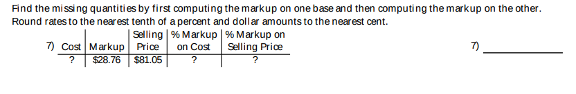 Solved Find the missing quantities by first computing the | Chegg.com