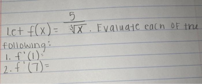 Solved Let f(x)=3x5. Evaluate each of the following: 1. | Chegg.com