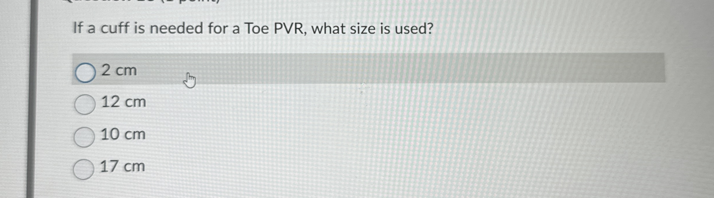 High Quality SOLUTION If a cuff is needed for a Toe PVR, ﻿what size is ...