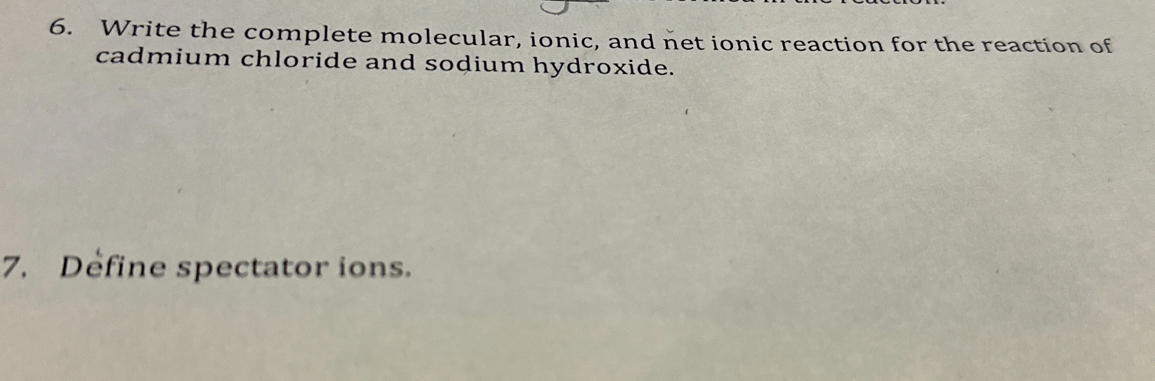 Solved Write the complete molecular, ionic, and net ionic | Chegg.com