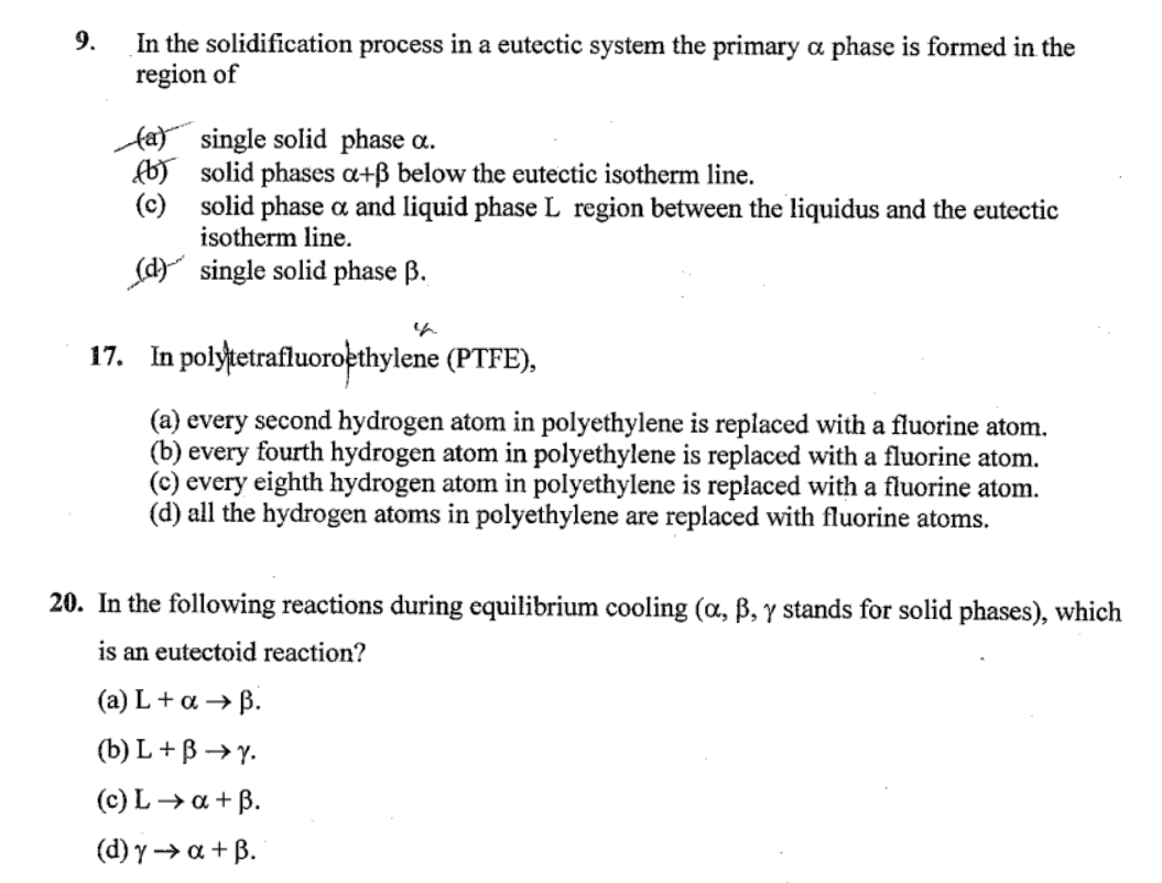 Solved Question 9: In the solidification process in a | Chegg.com