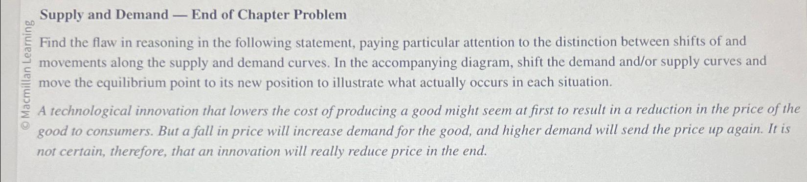 Solved Supply and Demand - ﻿End of Chapter ProblemFind the | Chegg.com