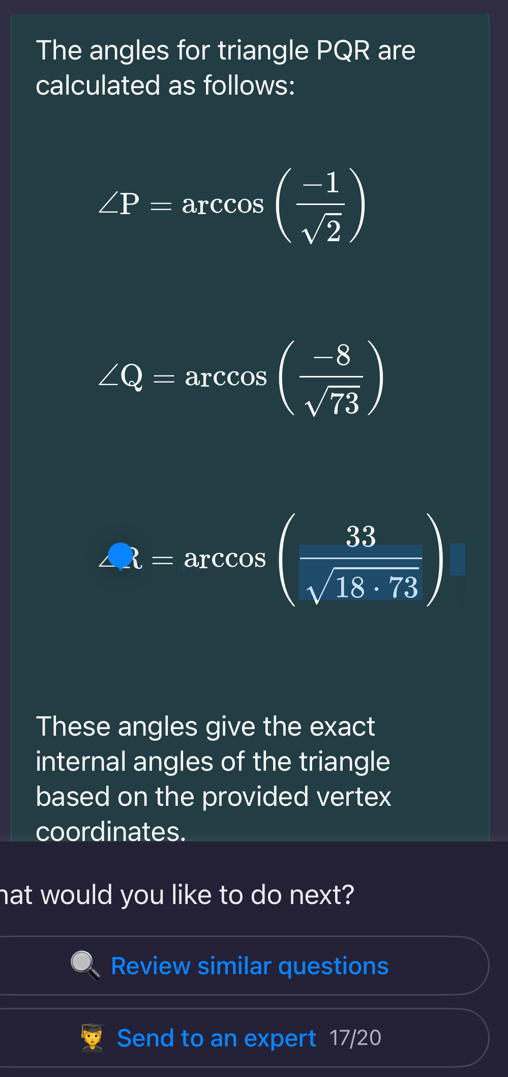 Solved Help Entering Answers(1 ﻿point)Find the three angles | Chegg.com
