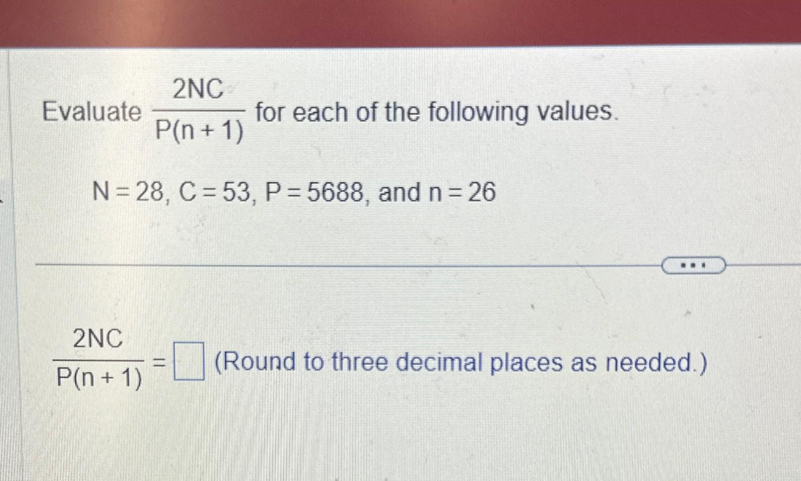 Solved Evaluate 2NCP(n+1) ﻿for each of the following | Chegg.com