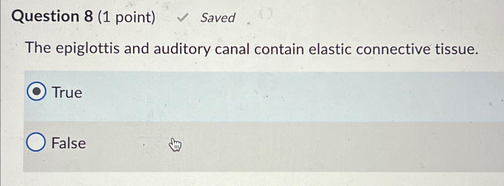 Solved Question 8 (1 ﻿point)SavedThe epiglottis and auditory | Chegg.com