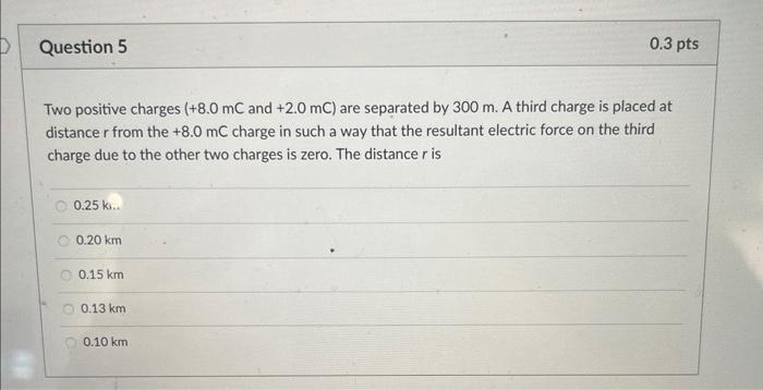 Solved Two positive charges (+8.0mC and +2.0mC ) are | Chegg.com