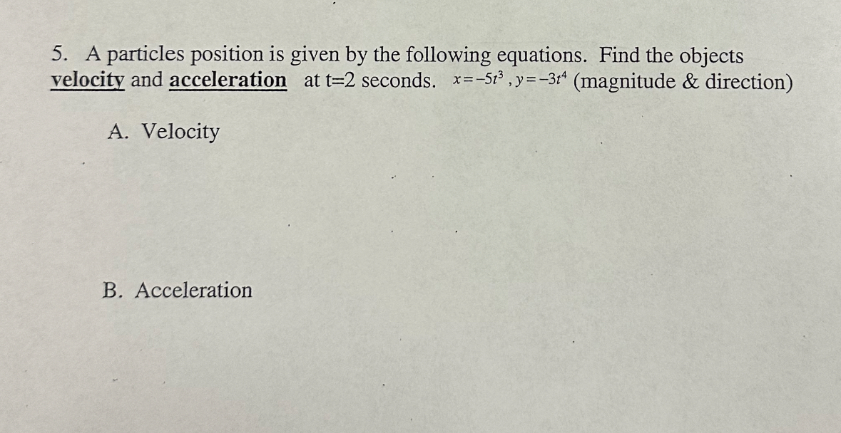 Solved A particles position is given by the following | Chegg.com