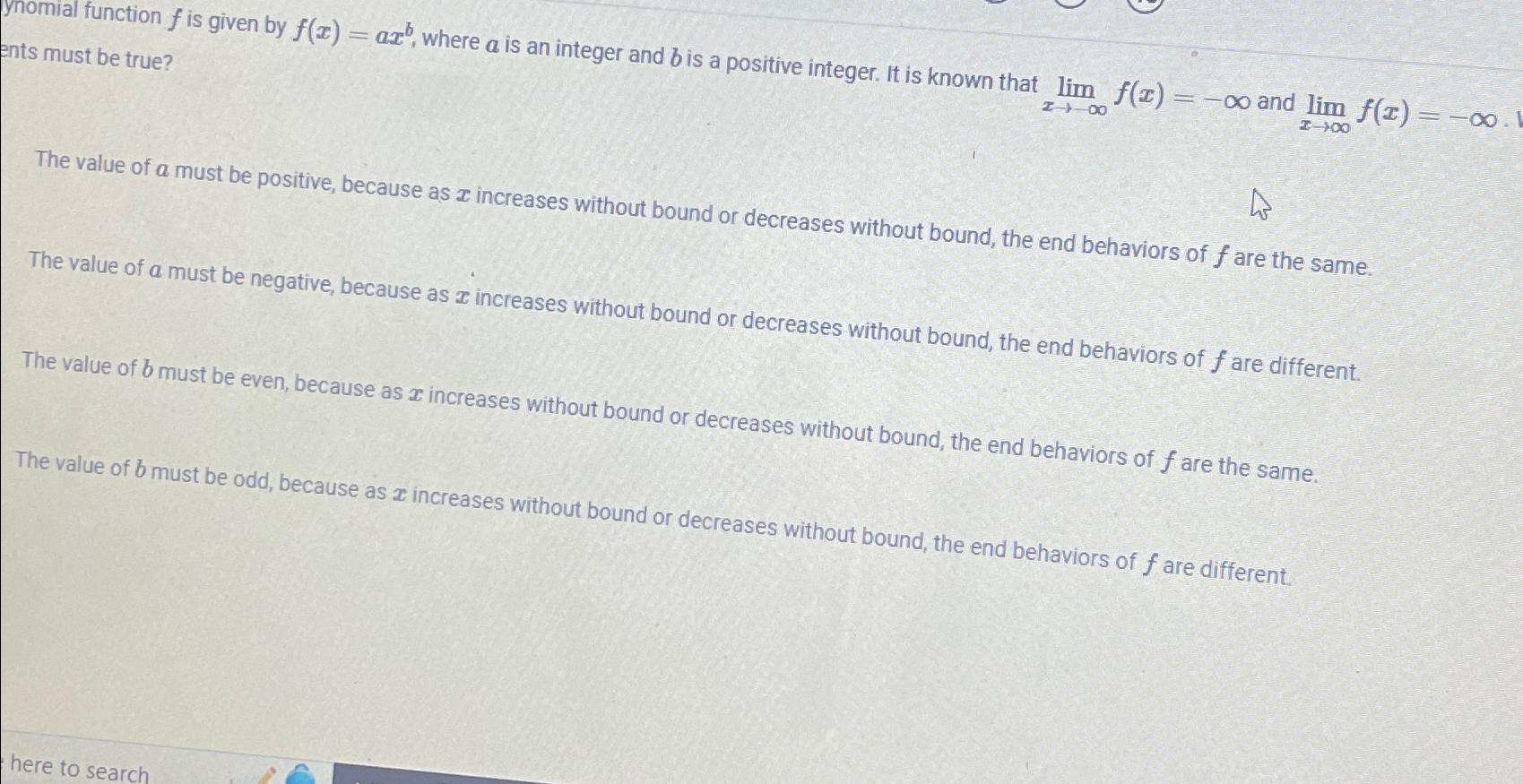 Solved ents must be true?The value of a must be positive, | Chegg.com