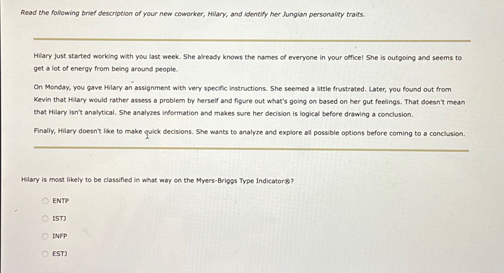 Solved Read the following brief description of your new | Chegg.com