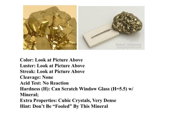 Unknown Mineral #7 Color: Look at Picture Above | Chegg.com