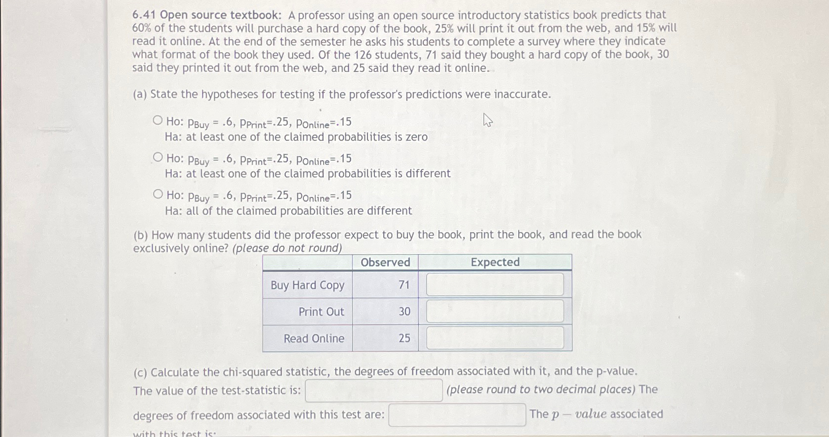 6.41 ﻿Open source textbook: A professor using an open | Chegg.com