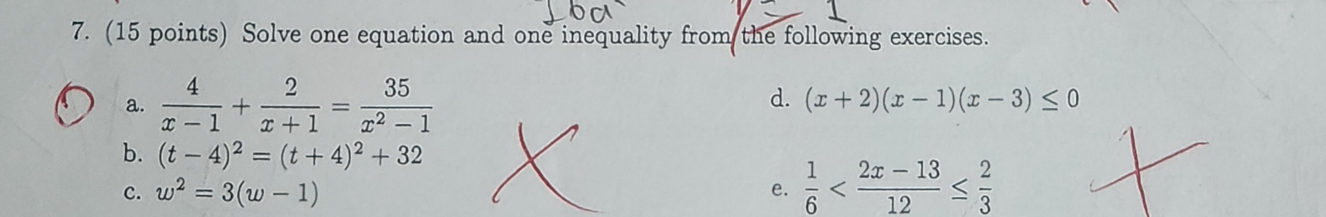 Solved by an EXPERT (15 ﻿points) ﻿Solve one equation and one inequality | Chegg.com