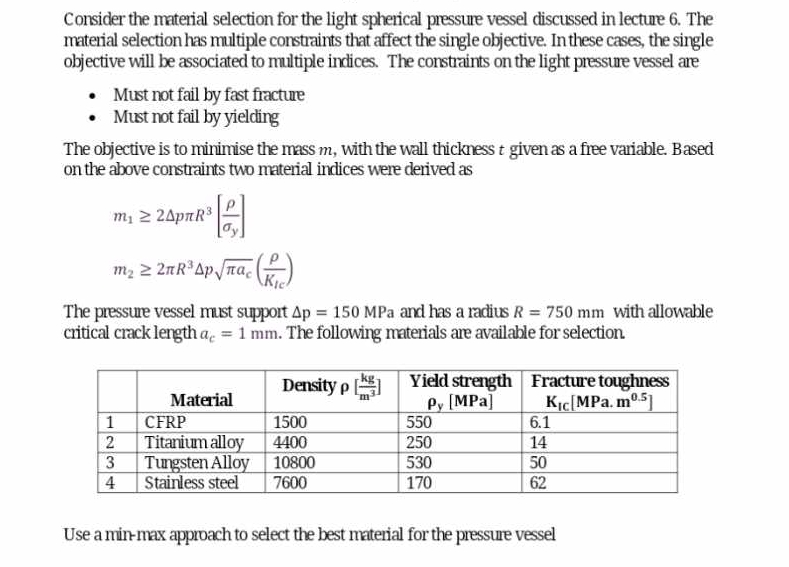 Solved Consider the material selection for the light | Chegg.com