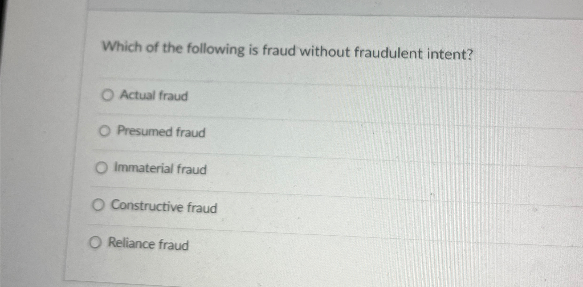 Solved Which of the following is fraud without fraudulent | Chegg.com