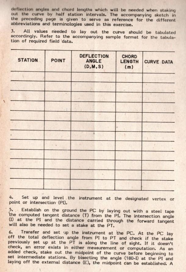 Solved : PROBLEM OBJECTIVE LAYING OUT A HORIZONTAL CURVE To | Chegg.com