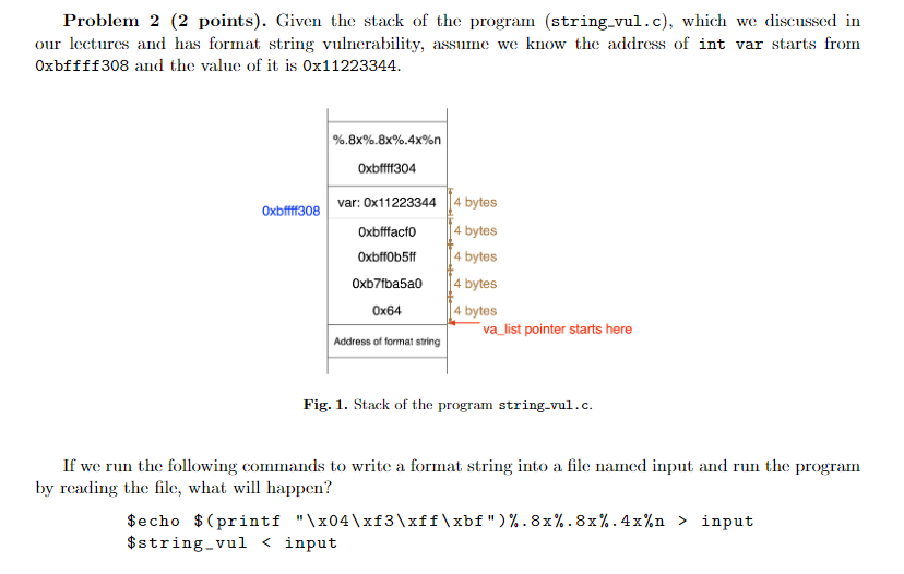 Solved Given the stack of the program (string_vul.c), ﻿which | Chegg.com