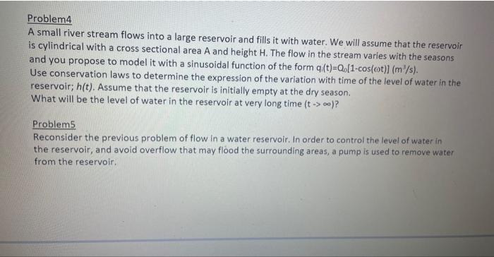 Solved Problem5 Reconsider the previous problem of flow in a | Chegg.com