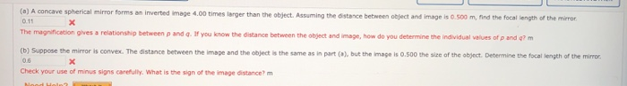 Solved (a) A concave spherical mirror forms an inverted | Chegg.com