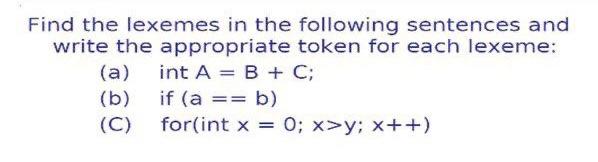 Solved Find the lexemes in the following sentences and write | Chegg.com