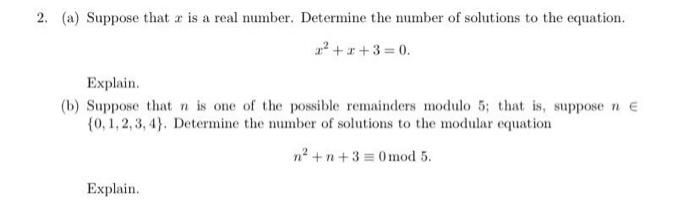 Solved 2. (a) Suppose that r is a real number. Determine the | Chegg.com