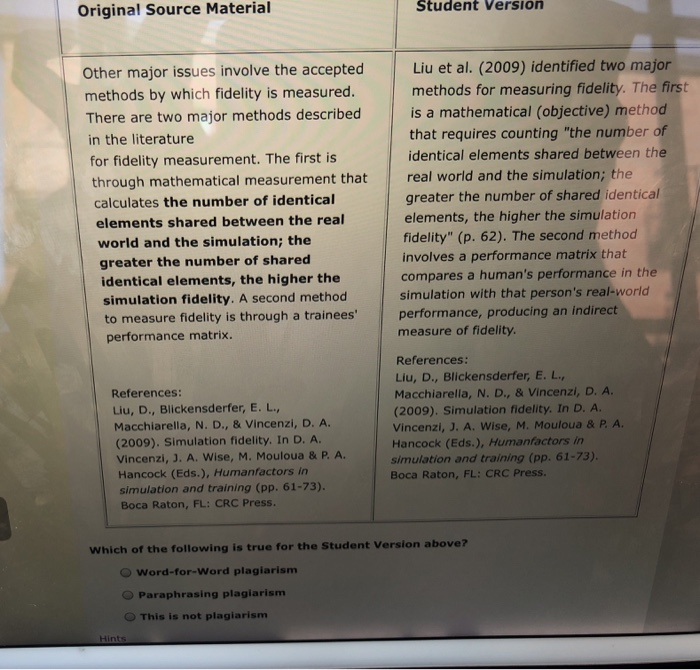 Solved Original Source Material Student Version Learning | Chegg.com