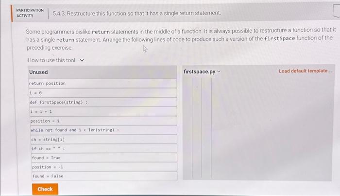 Solved Some programmers dislike return statements in the | Chegg.com