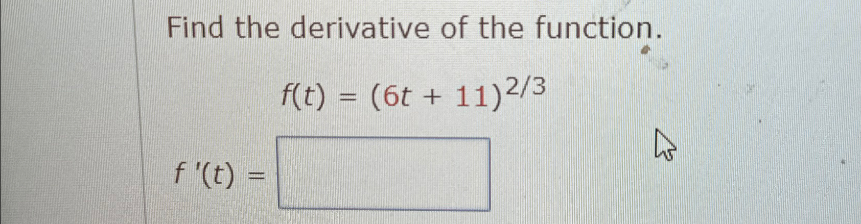 Solved Find the derivative of the | Chegg.com