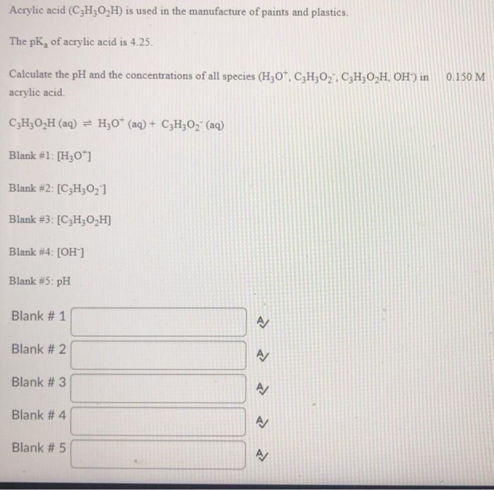 Solved Acrylic acid (C3H2O2H) is used in the manufacture of | Chegg.com