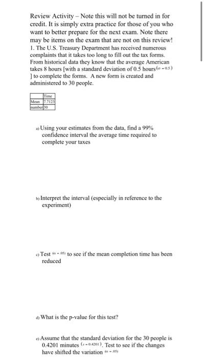Solved Review Activity - Note this will not be turned in for | Chegg.com