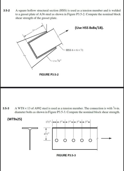 Solved 3.5-2 A square hollow structural section (HSS) is | Chegg.com