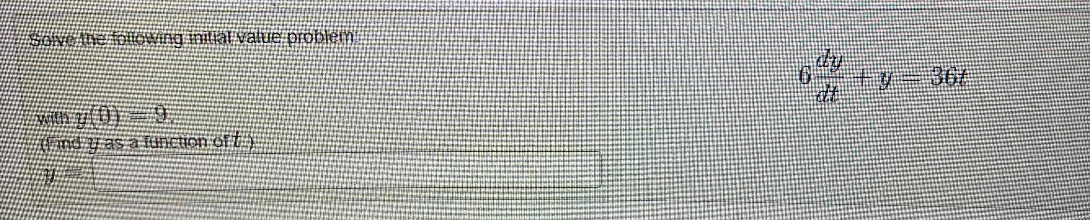 Solved Solve the following initial value | Chegg.com