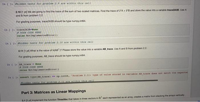 Solved Week 2: Linear Algebra In this assignment, you will | Chegg.com