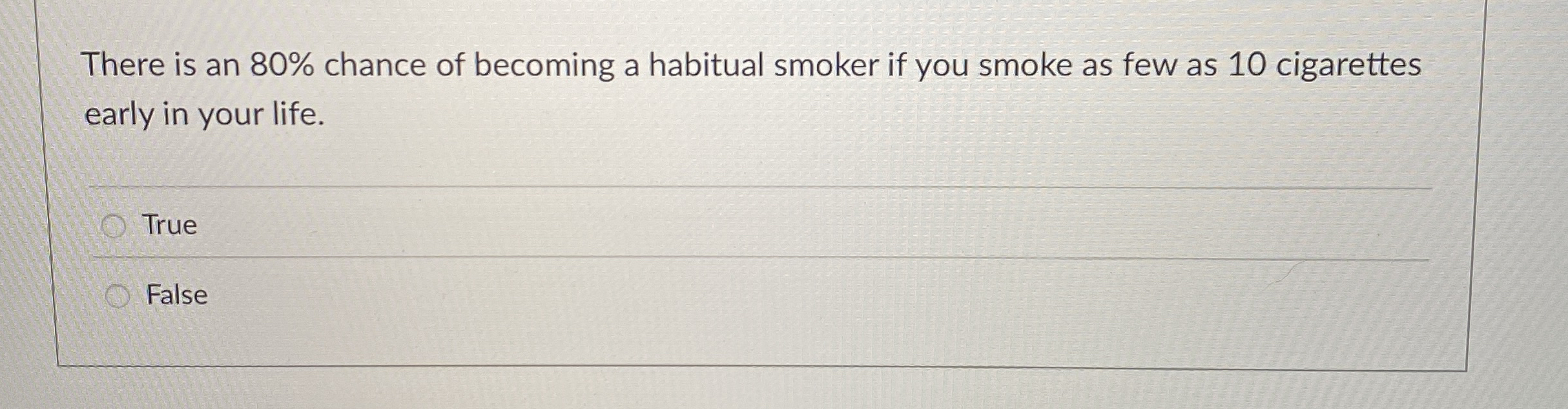 Solved There is an 80% ﻿chance of becoming a habitual smoker | Chegg.com