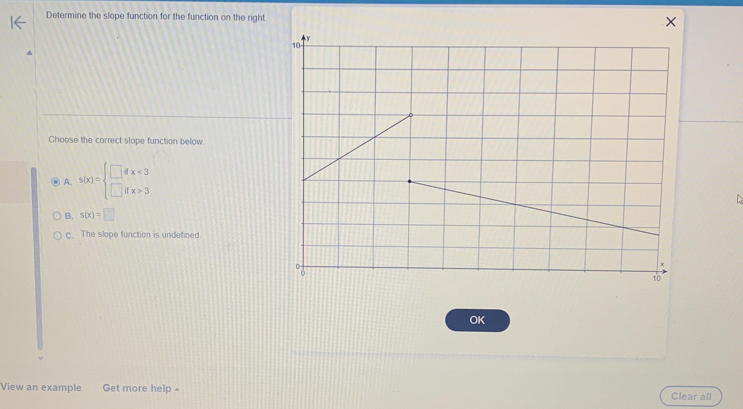 Solved Determine the slope function for the function on the | Chegg.com