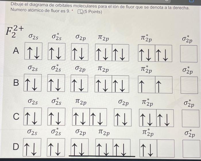 Resuelto dibuje el diagrama de orbitales moleculares para el | Chegg.com.mx