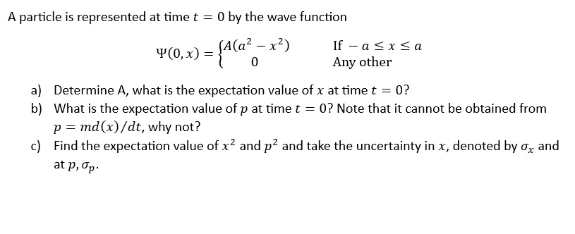 Solved A particle is represented at time t=0 ﻿by the wave | Chegg.com