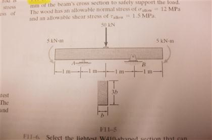 Solved Determine the minimum dimension b to the nearest mm | Chegg.com