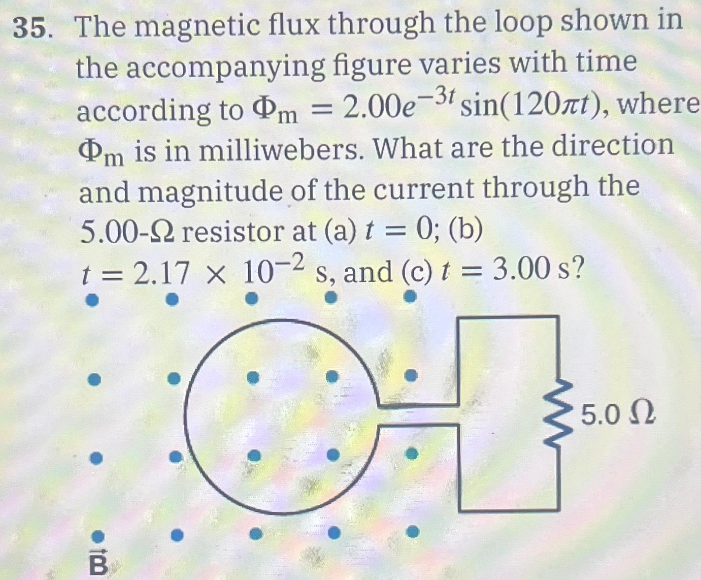 Solved The magnetic flux through the loop shown in the | Chegg.com