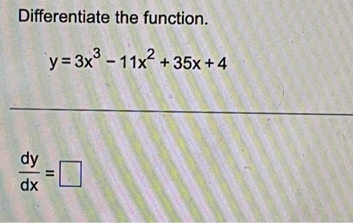 Solved Differentiate the function. f(x)=6x1 | Chegg.com