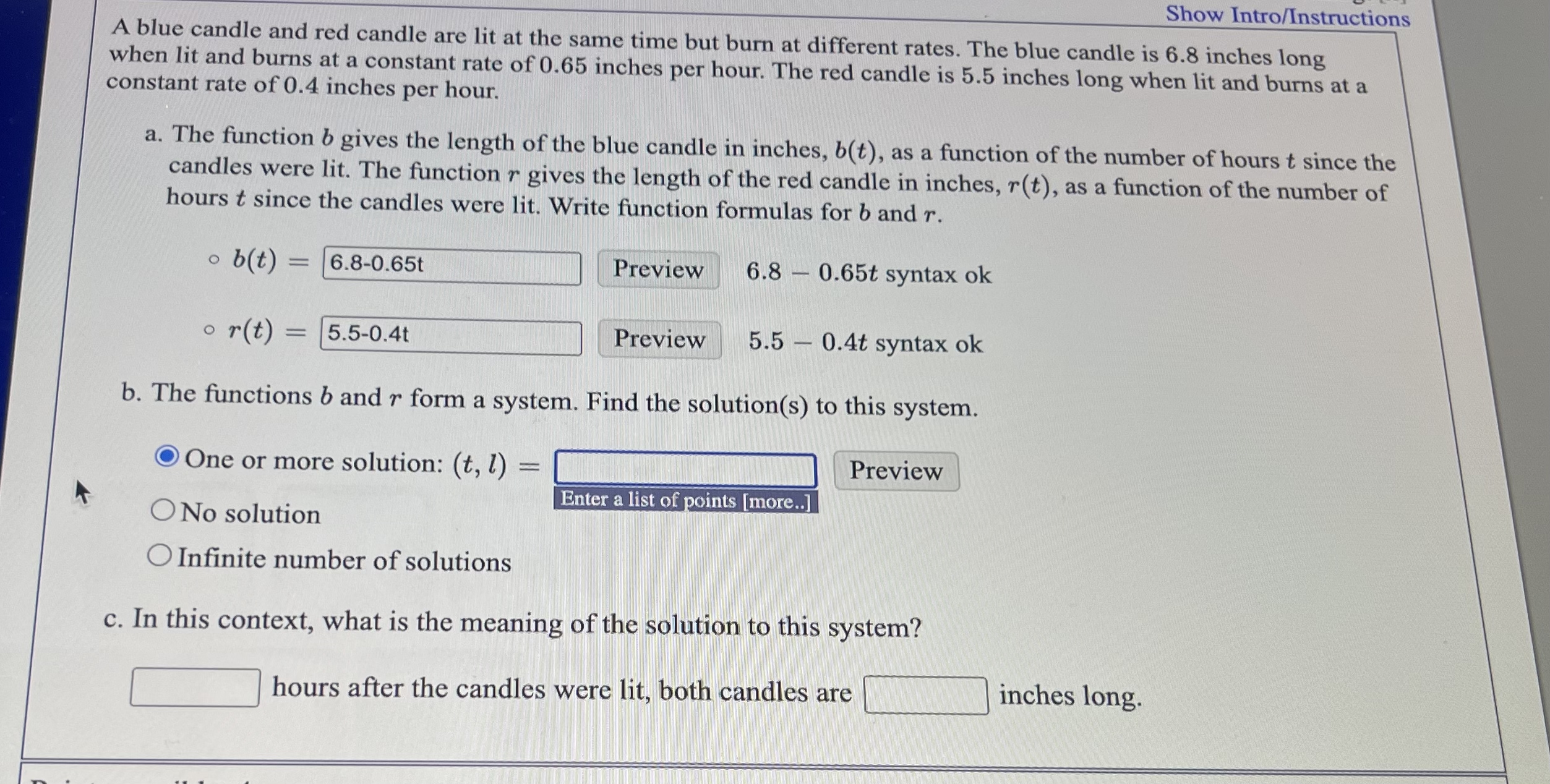Solved Show Intro/InstructionsA blue candle and red candle | Chegg.com
