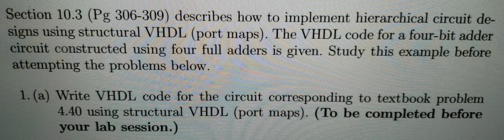 Solved Section 10.3 (Pg 306-309) describes how to implement | Chegg.com